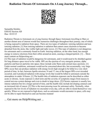 Synthesis Journal Example. How To | PDF