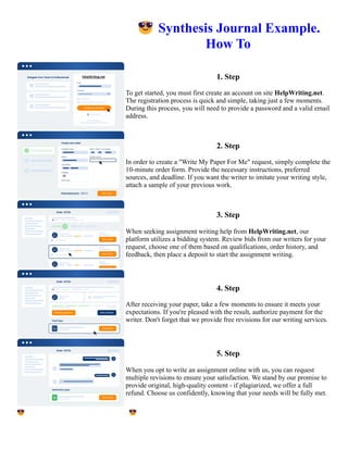 Synthesis Journal Example. How To | PDF