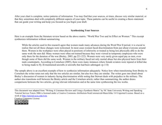 Synthesis Matrix example para trabajos de administracion | DOCX