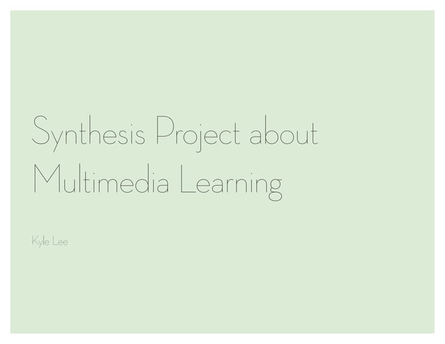Synthesis multimedia learning | PPT