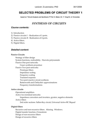 Synthesis network | PDF