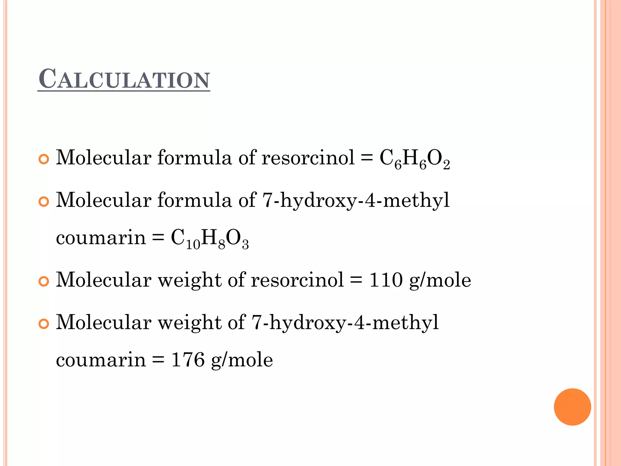 Synthesis of 7 hydroxy-4-methyl coumarin | PDF