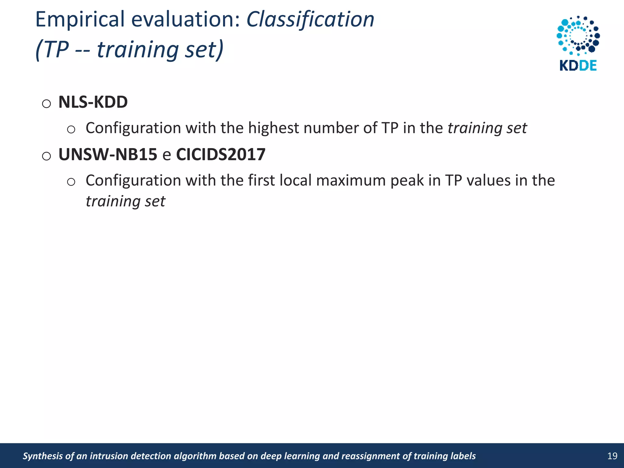 Synthesis Of An Intrusion Detection Algorithm Based On Deep Learning And Reassignment Of