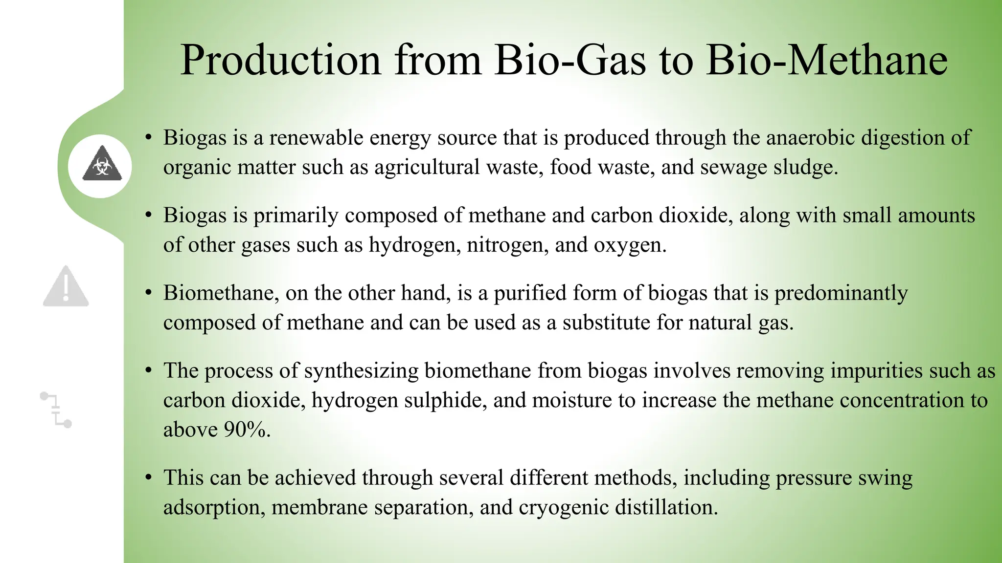 Synthesis of Bio-Methane from Organic Matter and Bio-Gas | PPTX