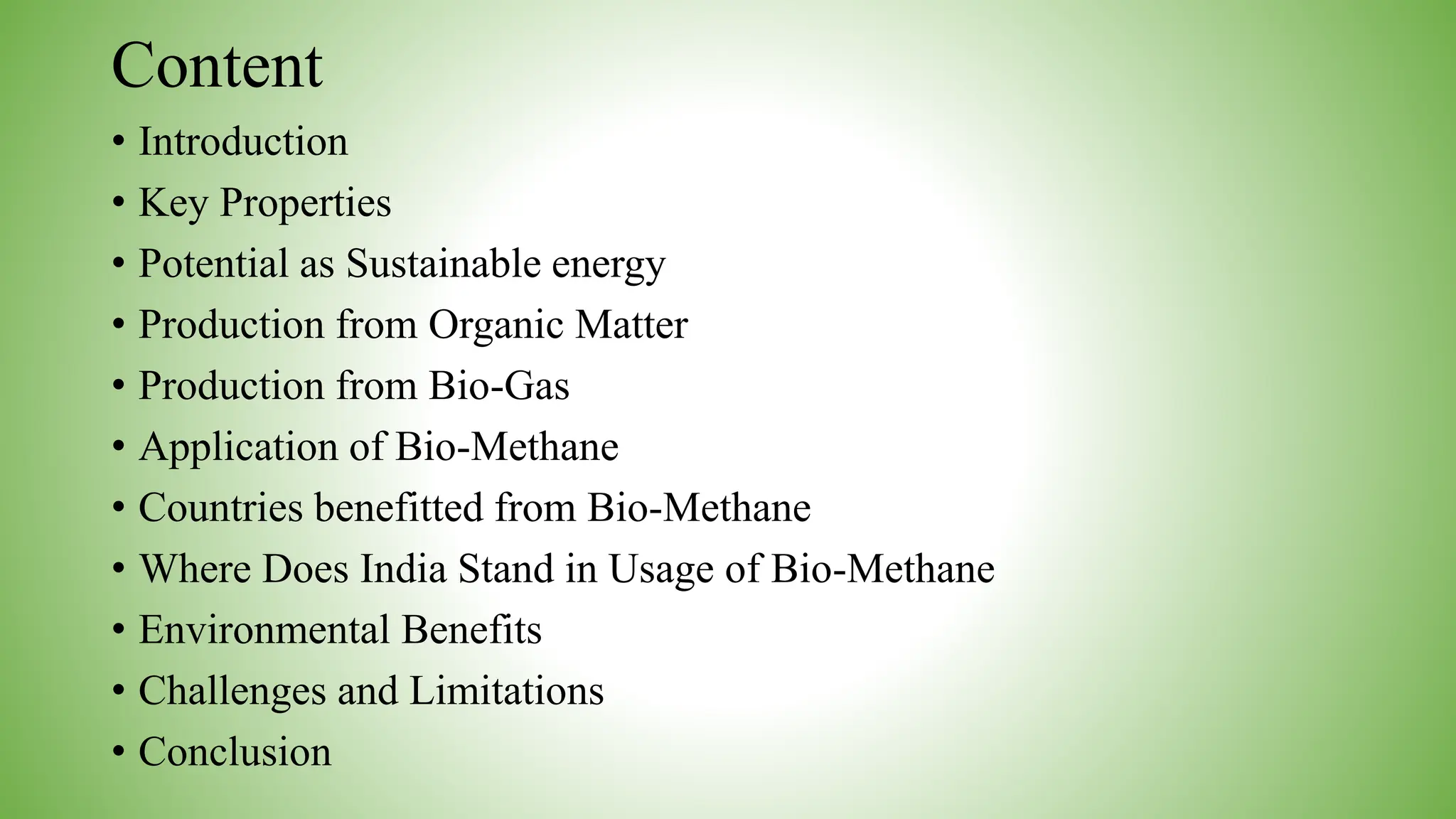 Synthesis of Bio-Methane from Organic Matter and Bio-Gas | PPTX