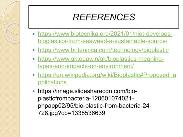 Synthesis of bioplastics | PPTX