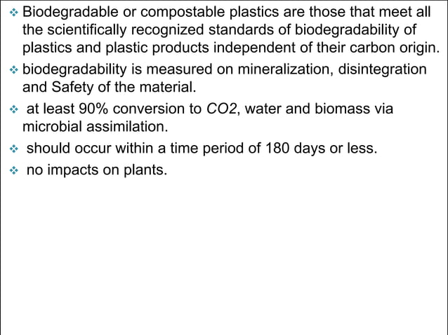 Synthesis of bioplastics | PPTX