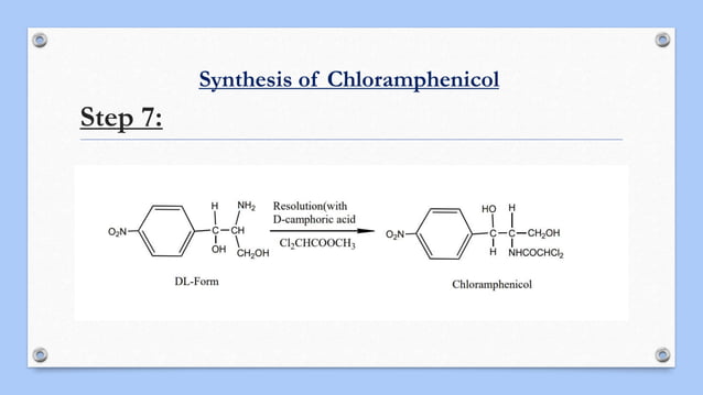 Synthesis of Chloramphenicol,uses and dose.pptx
