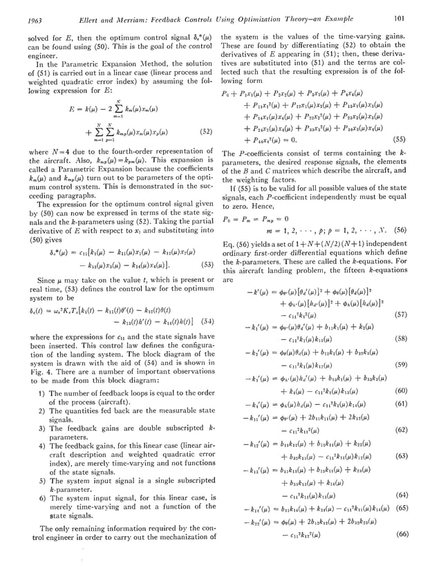 Synthesis of feedback controls using optimization theory | PDF