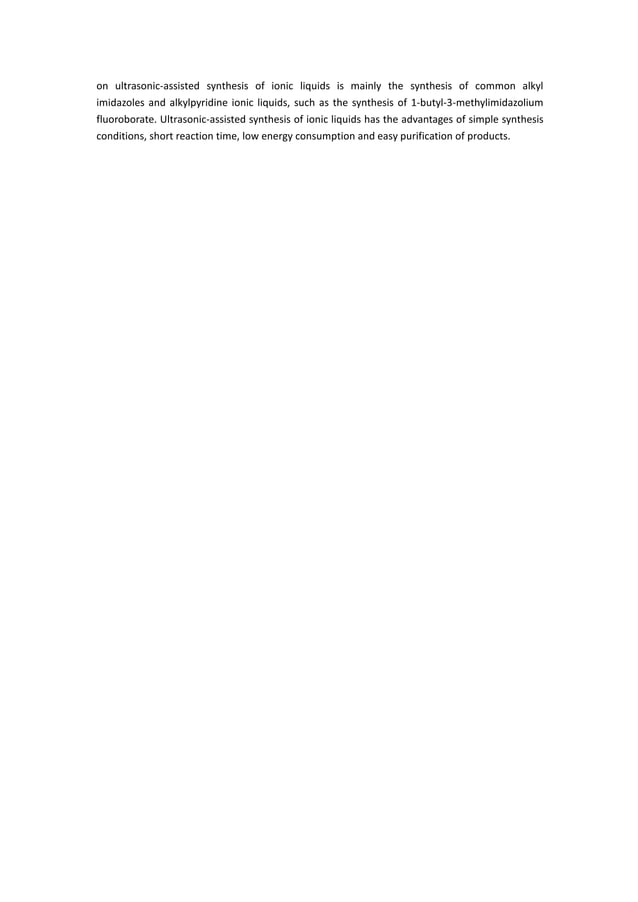 Synthesis of ionic liquids | PDF