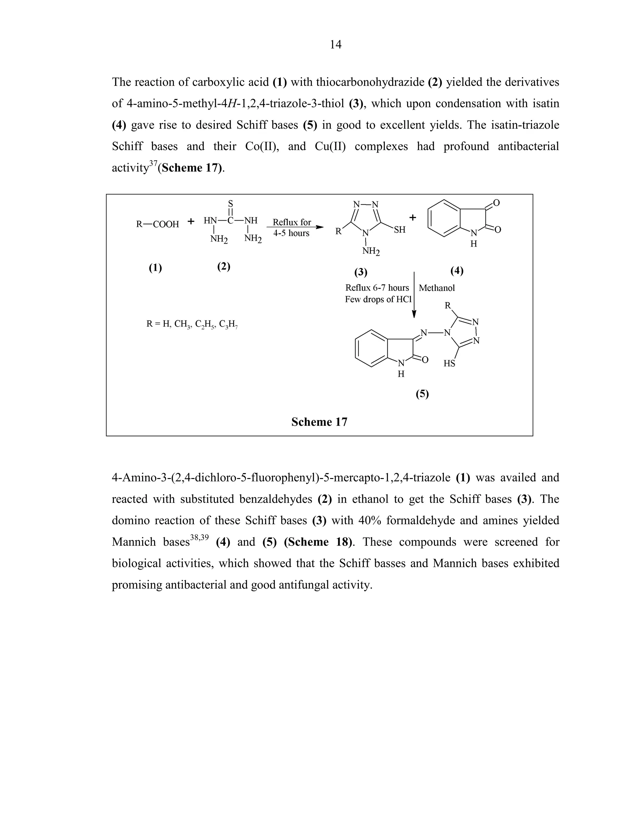 Synthesis of metal based biologically active derivatives of triazole ...