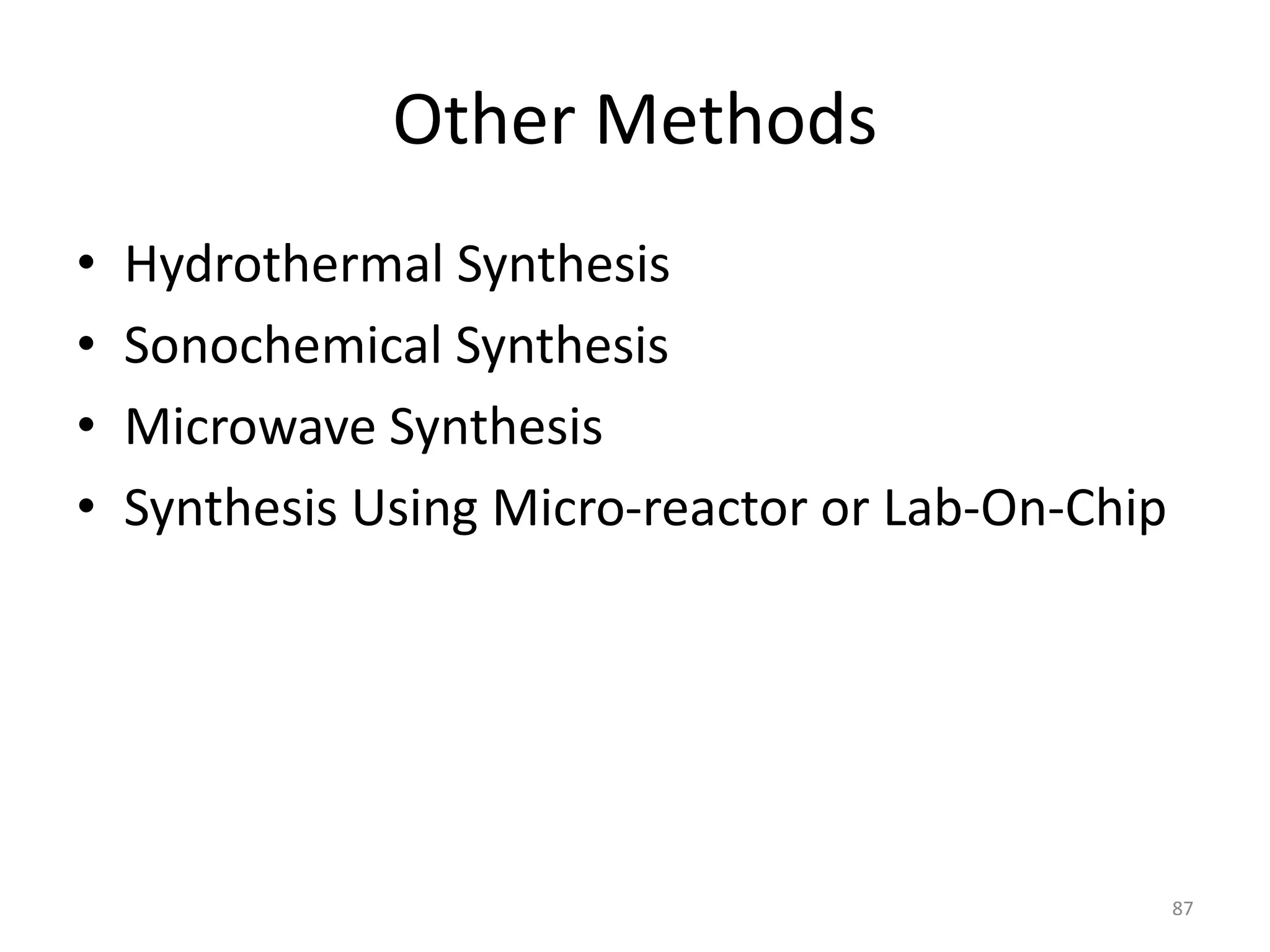 Synthesis of Nanomaterials: Chemical Methods | PPTX