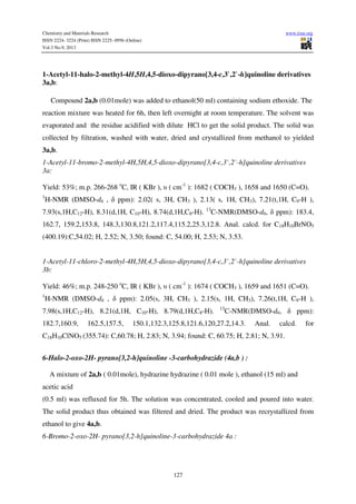 Synthesis of new 2 h pyrano[3,2-h]quinolines with potential biological ...