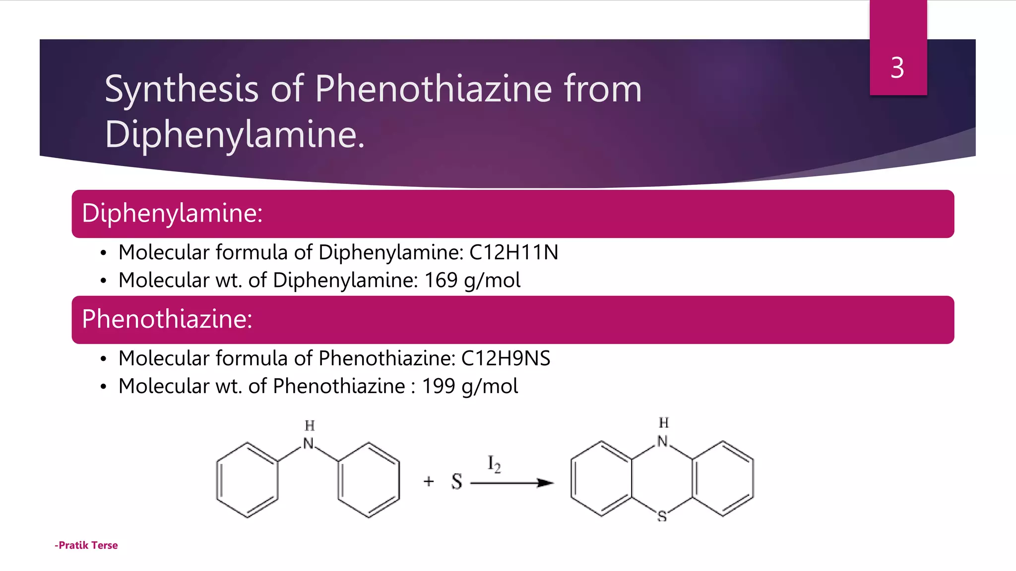 Synthesis of Phenothiazine from Diphenylamine.pptx