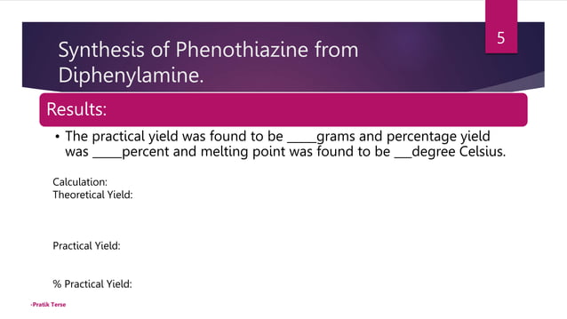 Synthesis of Phenothiazine from Diphenylamine.pptx
