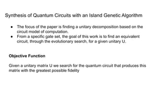 Synthesis of Quantum Circuits with an Island Genetic Algorithm.pdf | Genetics | Science