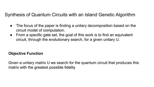 Synthesis of Quantum Circuits with an Island Genetic Algorithm.pdf | Genetics | Science