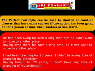 Synthesis of sentences - Perfect Participle. | PPT