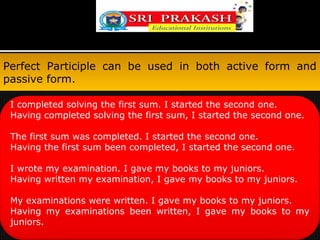 Synthesis of sentences - Perfect Participle. | PPT