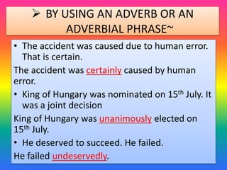 SYNTHESIS OF SENTENCES PPT FOR ENGLISH FL | PPTX