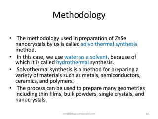 Synthesis of zn se nanocrystals (1) | PPTX