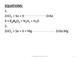 Synthesis of zn se nanocrystals (1) | PPTX