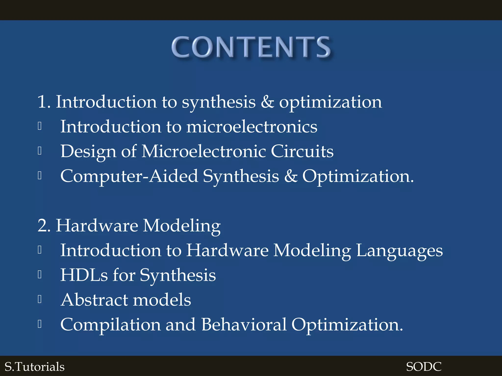 Synthesis & optimization of digital circuits | PPT