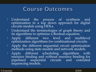 Synthesis & optimization of digital circuits | PPT