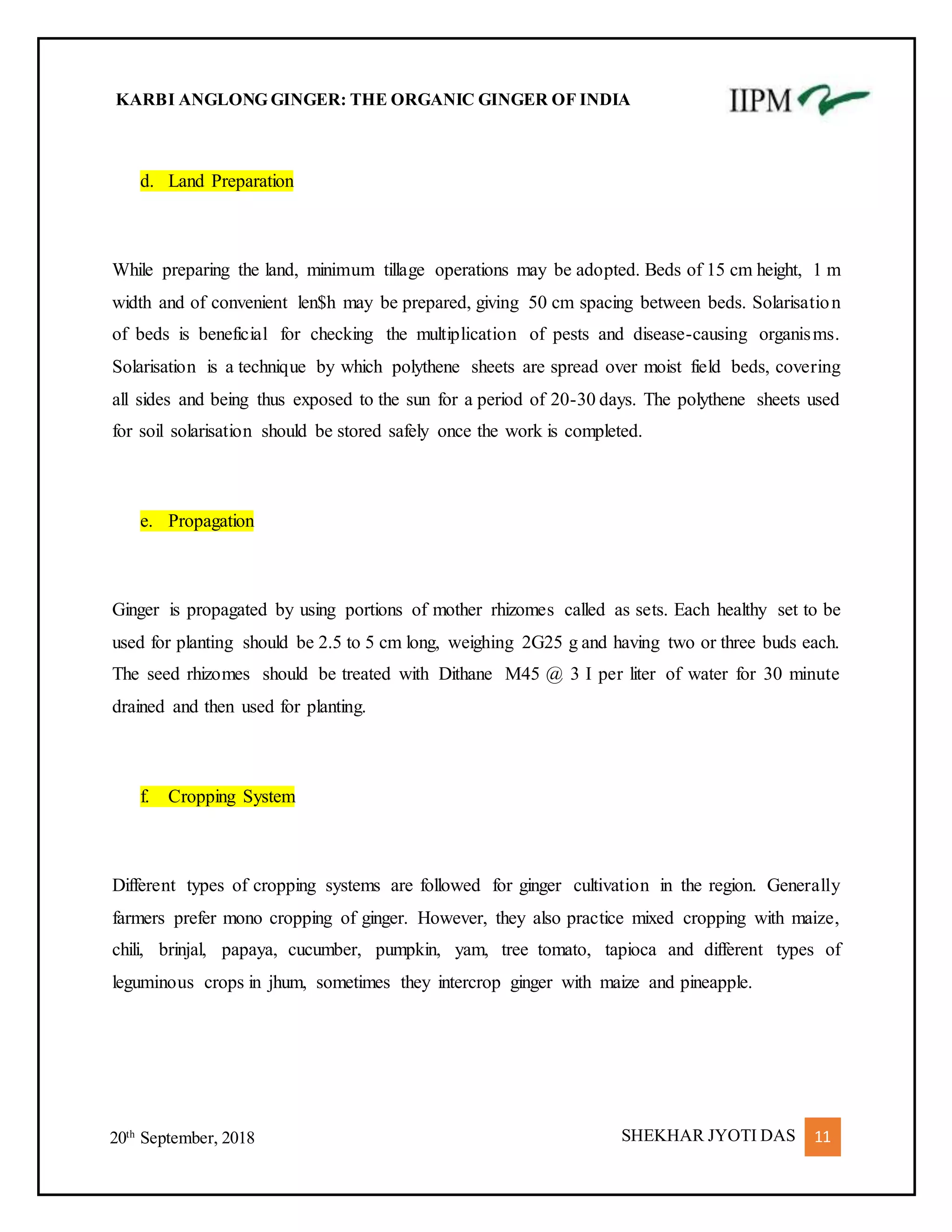 Karbi Anglong Ginger : The Organic Ginger of India | DOCX