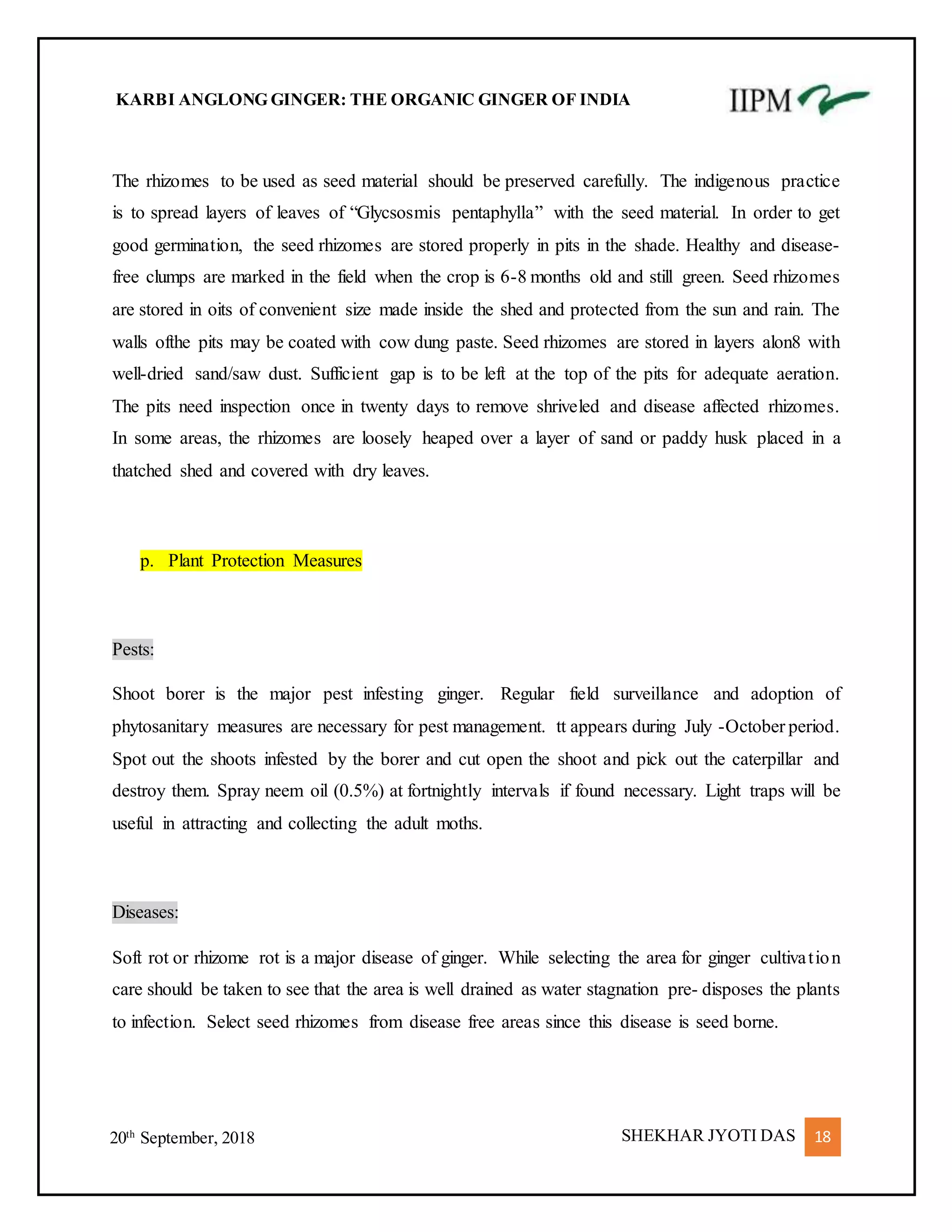 Karbi Anglong Ginger : The Organic Ginger of India | DOCX
