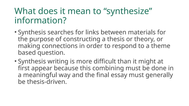 Synthesis academic writing english PPT.pptx | Homework and Study ...