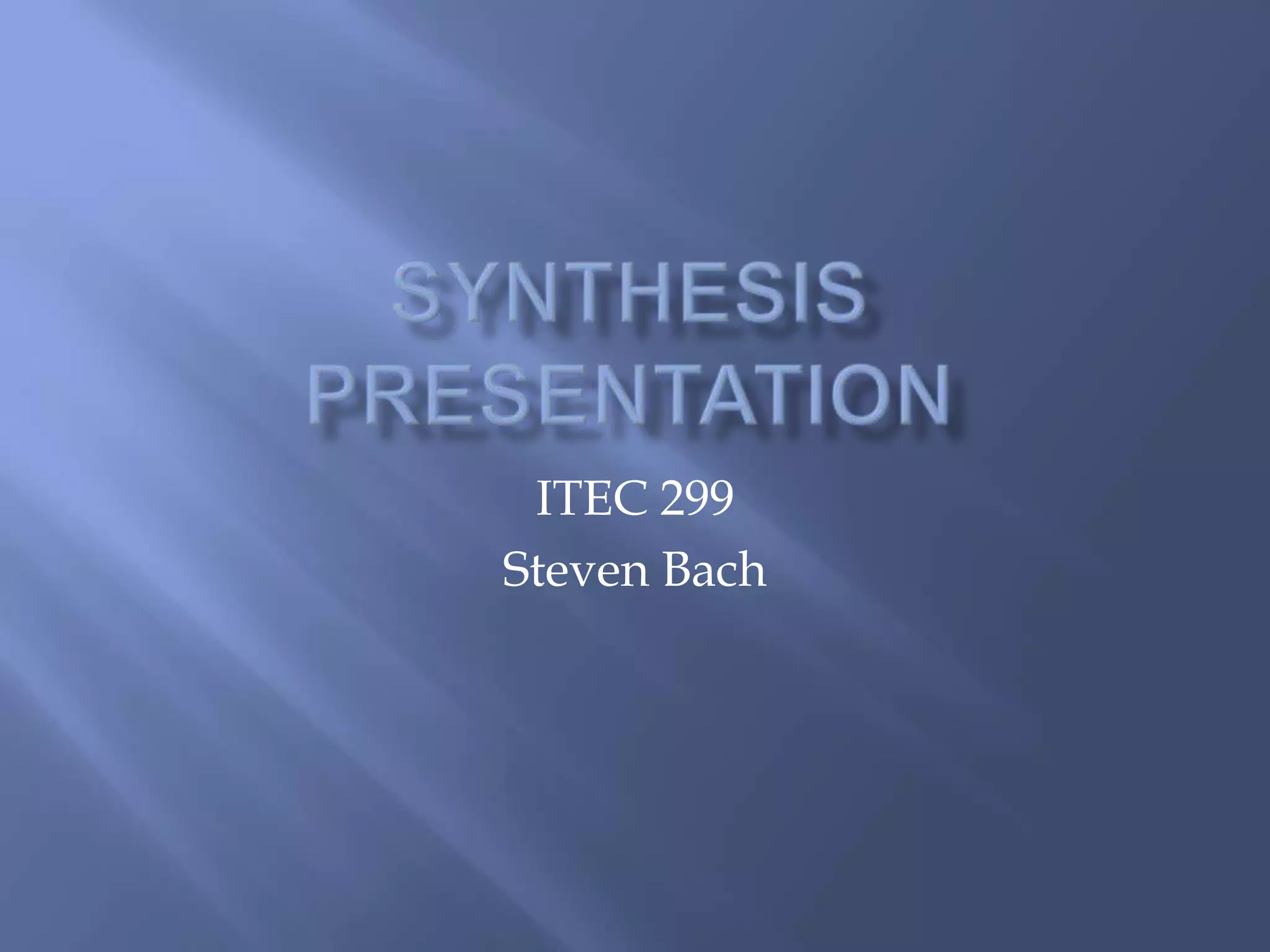 Synthesis presentation | PPT