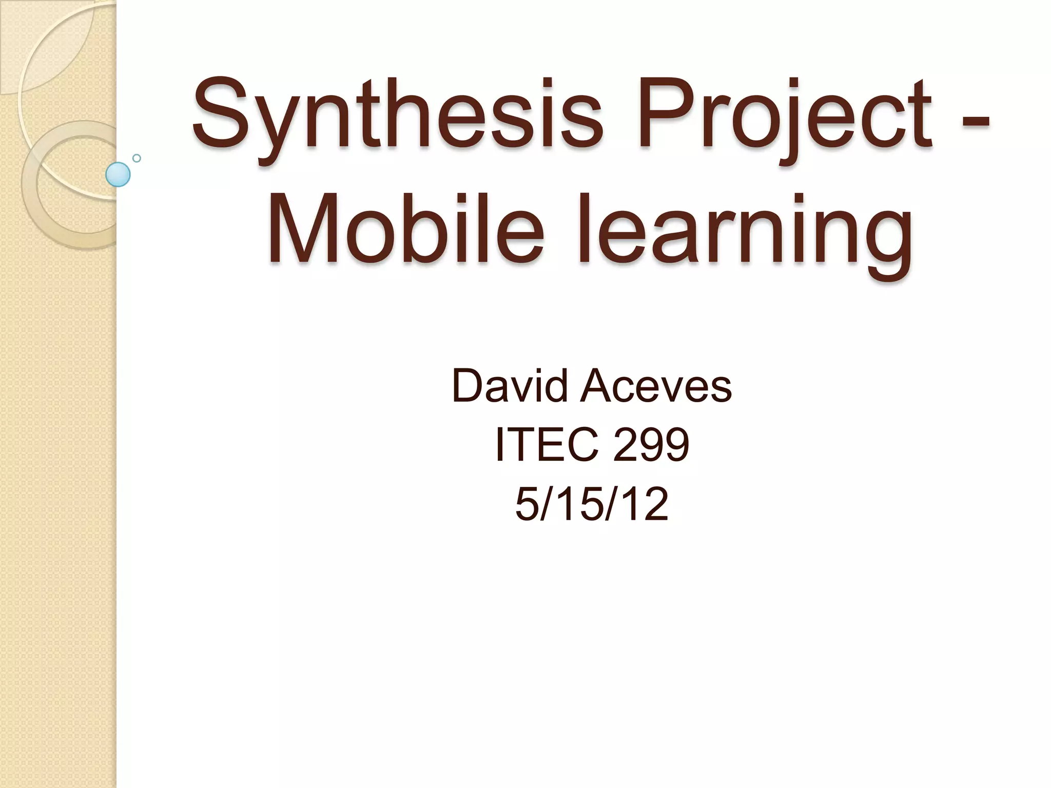 Synthesis project ppt | PPTX