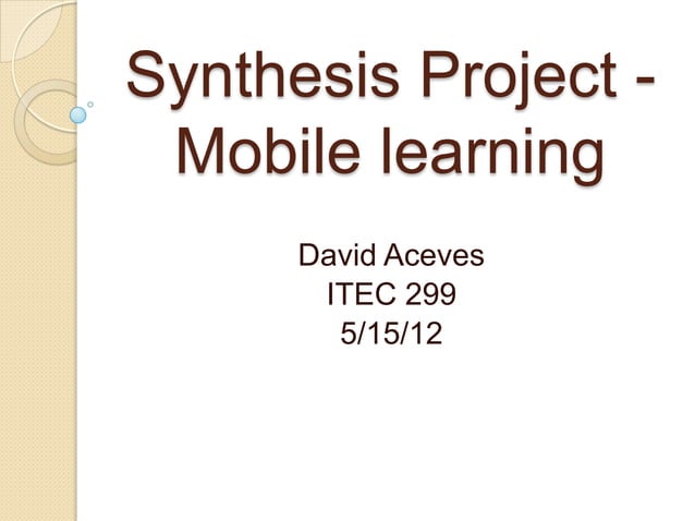 Synthesis project ppt | PPT