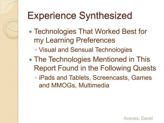 Synthesis project ppt | PPT