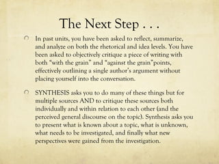 Synthesis Essay Presentation | PPT