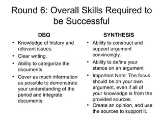 Synthesis vs. dbq | PPT