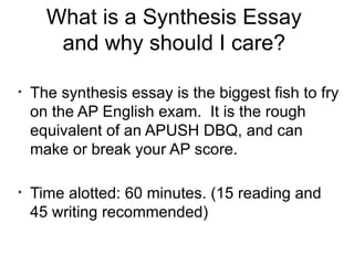 Synthesis vs. dbq | PPT