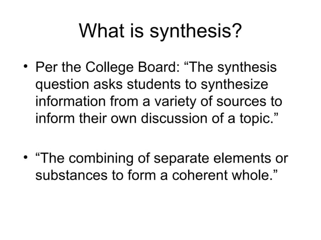Synthesis vs. dbq | PPT | Science