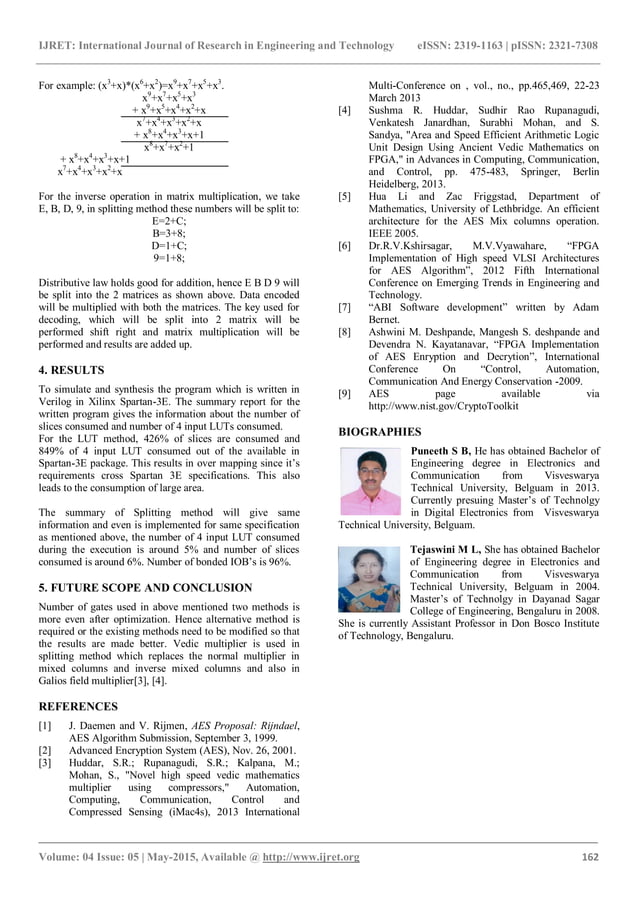 Synthesized report on the comparison of lut and splitting method for decryption unit for aes ...