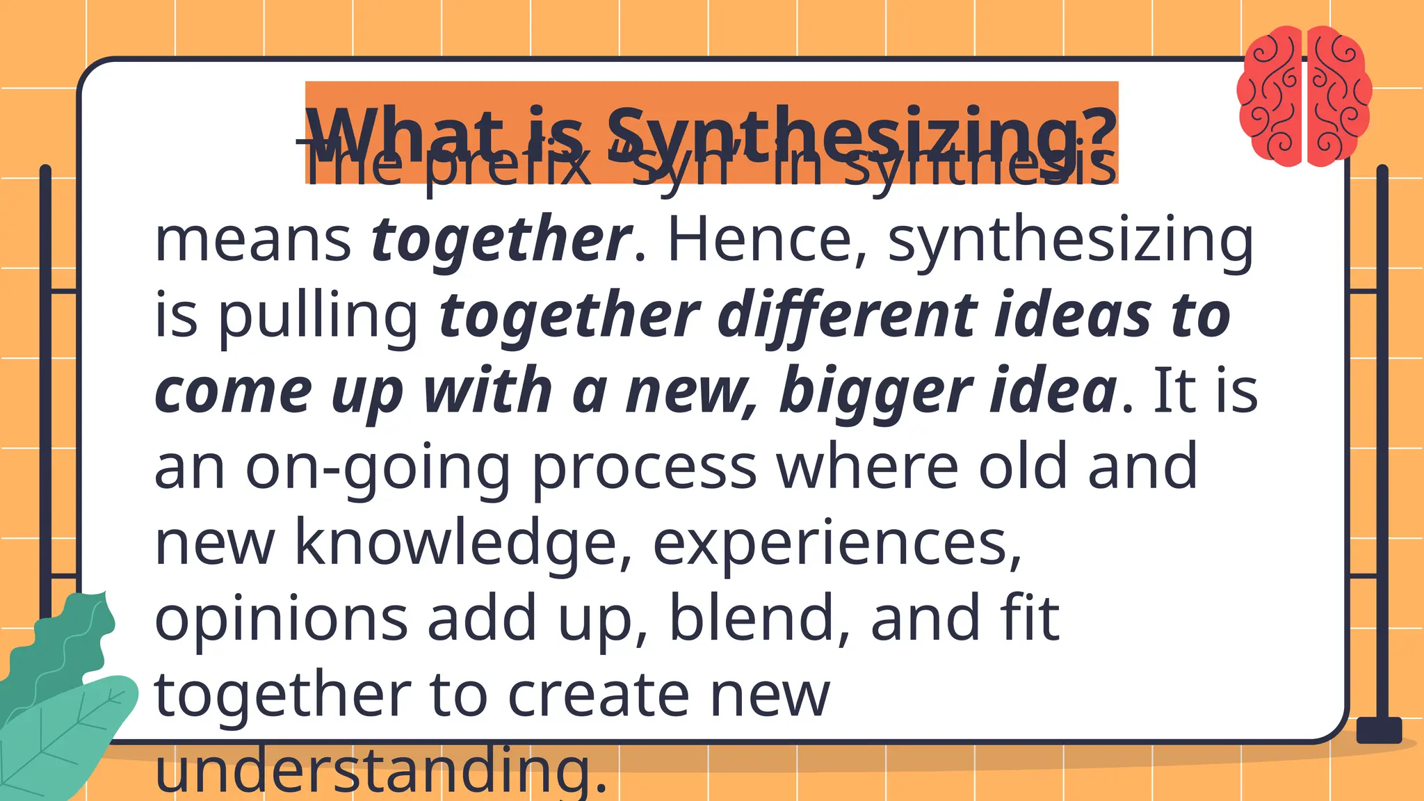 power point presentation about Synthesizing | PPTX