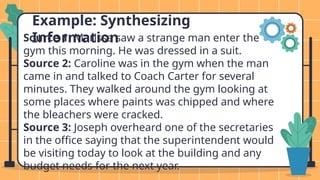 power point presentation about Synthesizing | PPTX