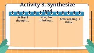 power point presentation about Synthesizing | PPTX