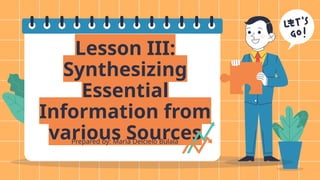 power point presentation about Synthesizing | PPTX