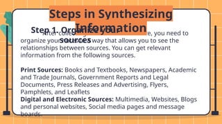 power point presentation about Synthesizing | PPTX