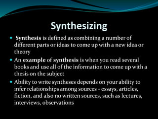 Synthesizing information https://www.youtube.com/channel/UC9E5 ...