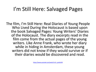 Synthesizing our learning about the holocaust | PPT