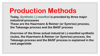 Natural & Synthetic menthol Databases | PDF