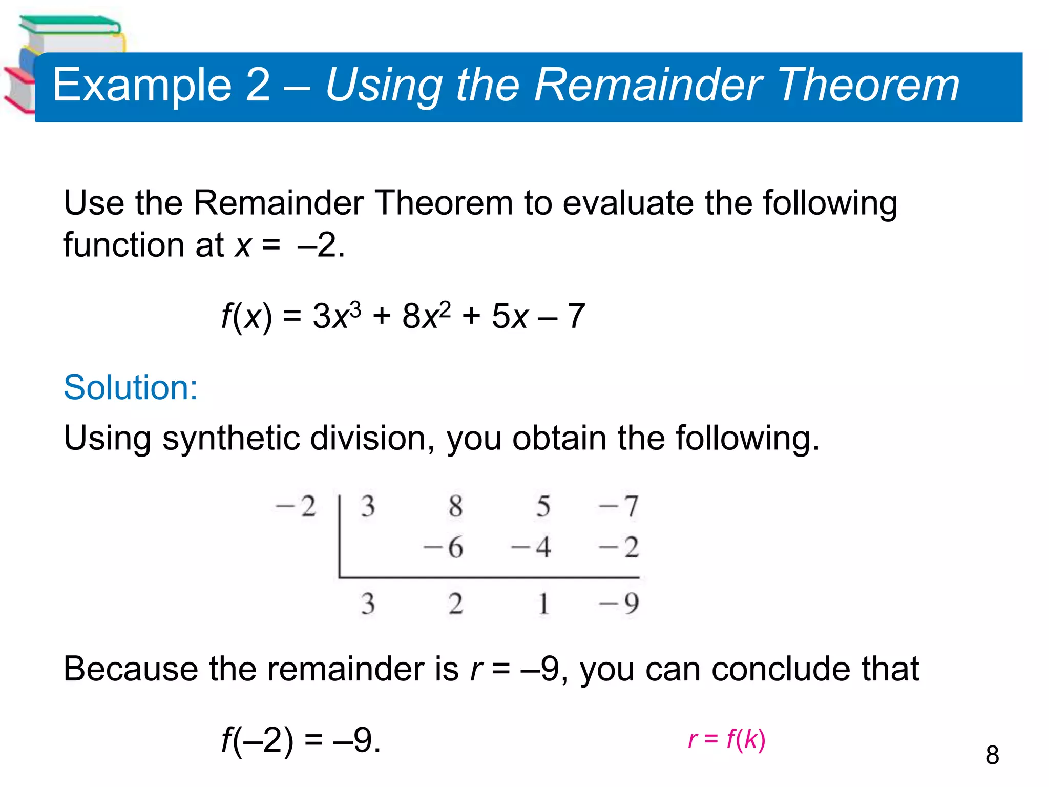 Synthetic and Remainder Theorem of Polynomials.ppt