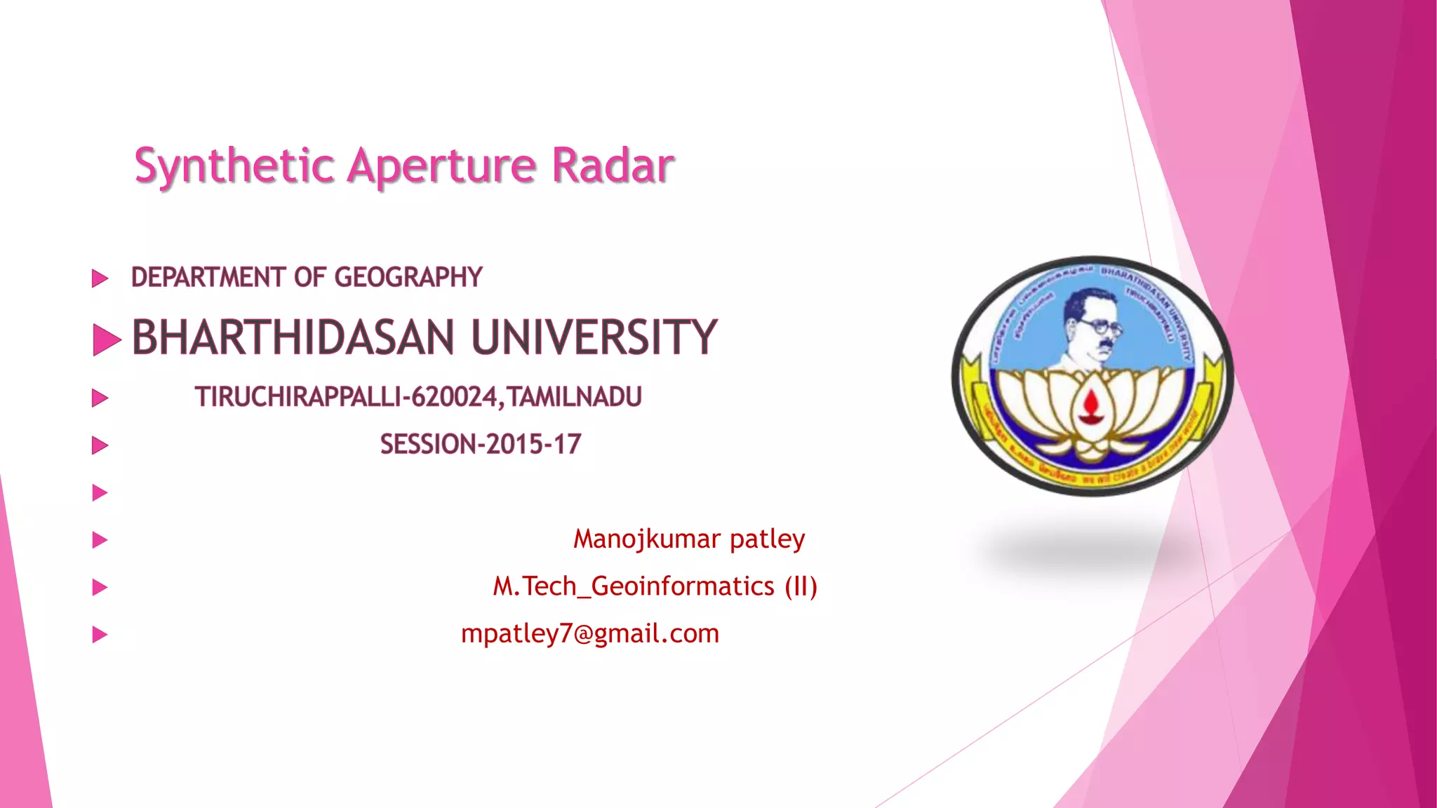 Synthetic aperature radar | PPTX